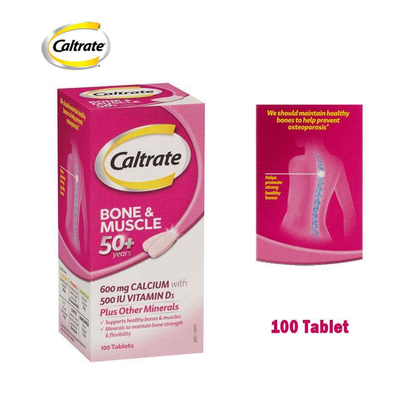 Caltrate bone&muscle 50+ years 600mg calcium with 500IU vitamin D3 plus ...