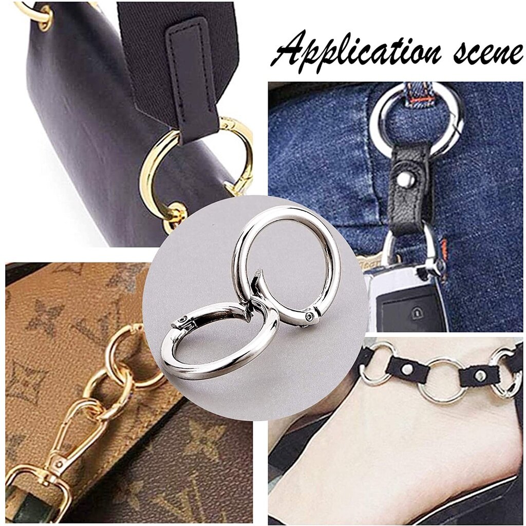 12pcs Round Spring Snap Hooks Clip DIY Accessories for Handbag Purse ...