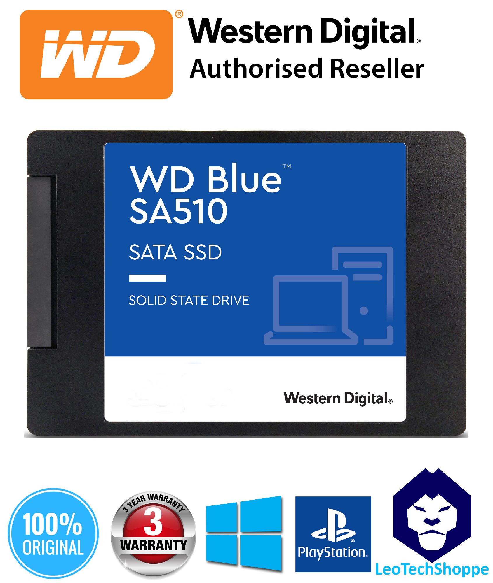 Western Digital WD Blue SSD SA510 SATA III SSD 250GB / 500gGB / 1TB Internal 3D NAND Flash ...