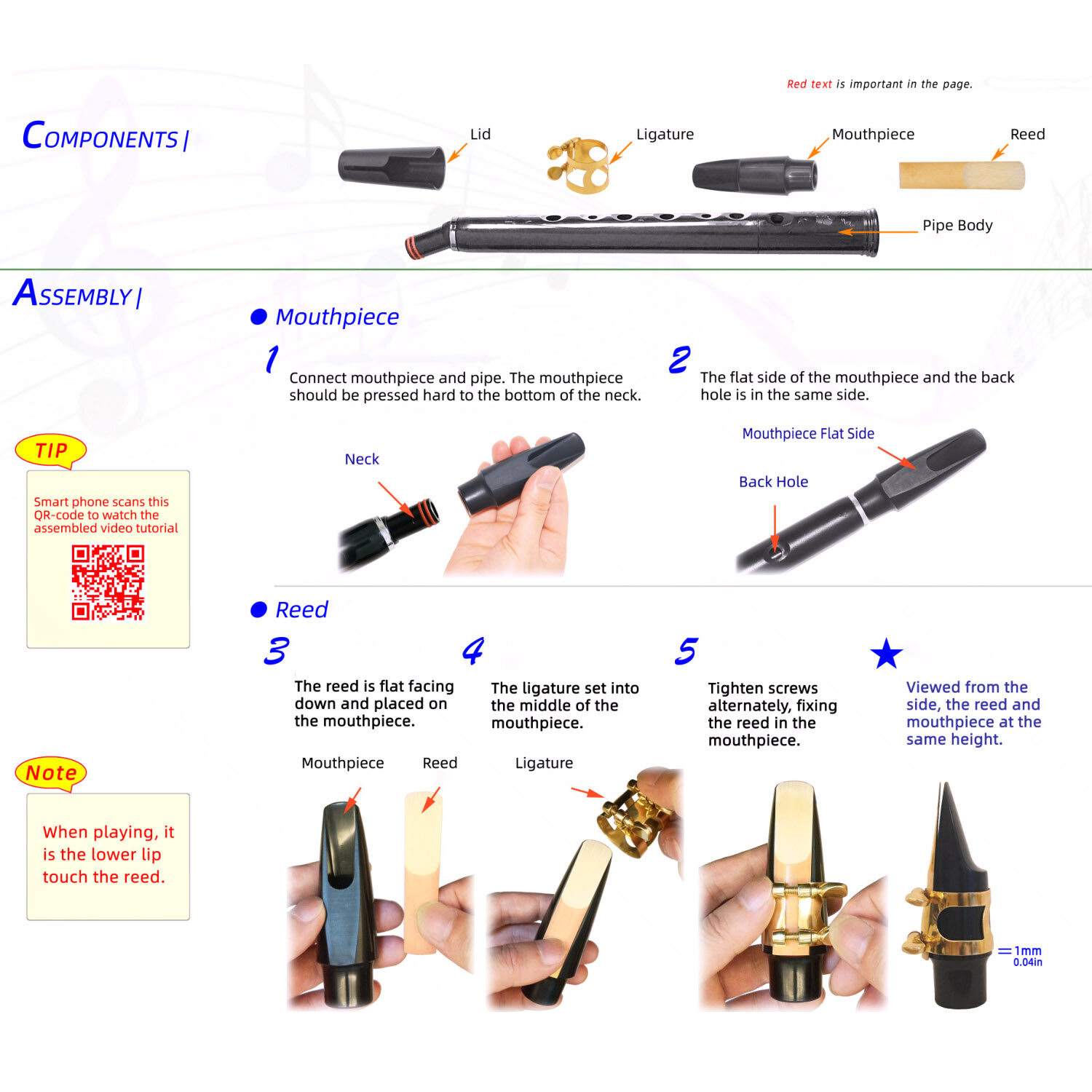 HiXing C Key Mini Pocket Saxophone Sax ABS Material with Mouthpieces ...