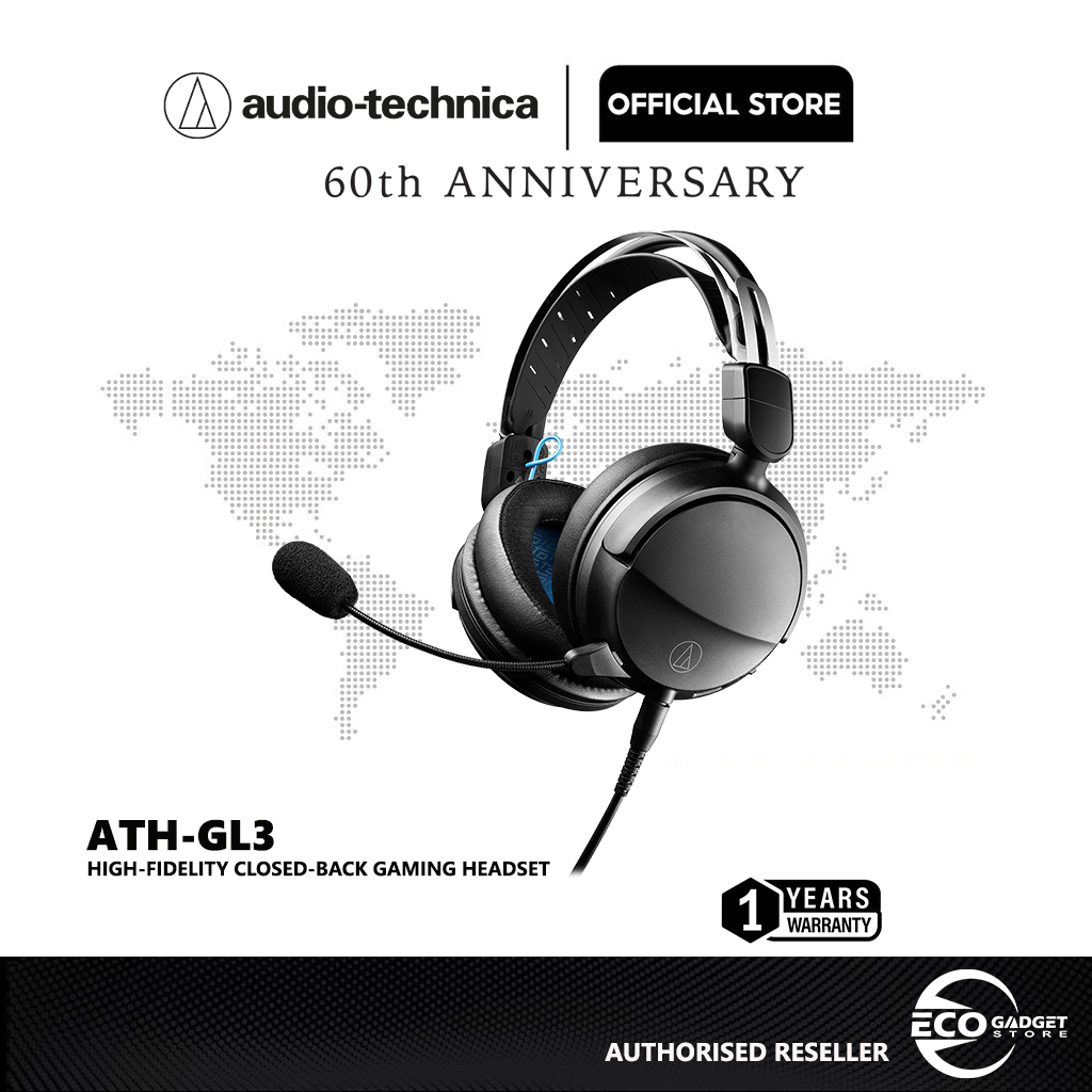 Audio-Technica ATH-GL3 High-Fidelity Closed-Back Gaming Headset | Lazada