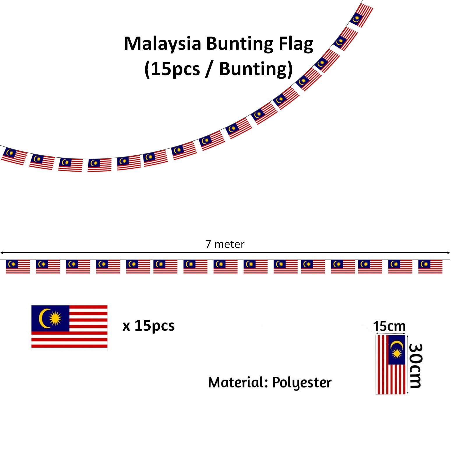 Malaysia Bunch Flag / All States Bunch Flag / Bendera Kecil Malaysia ...