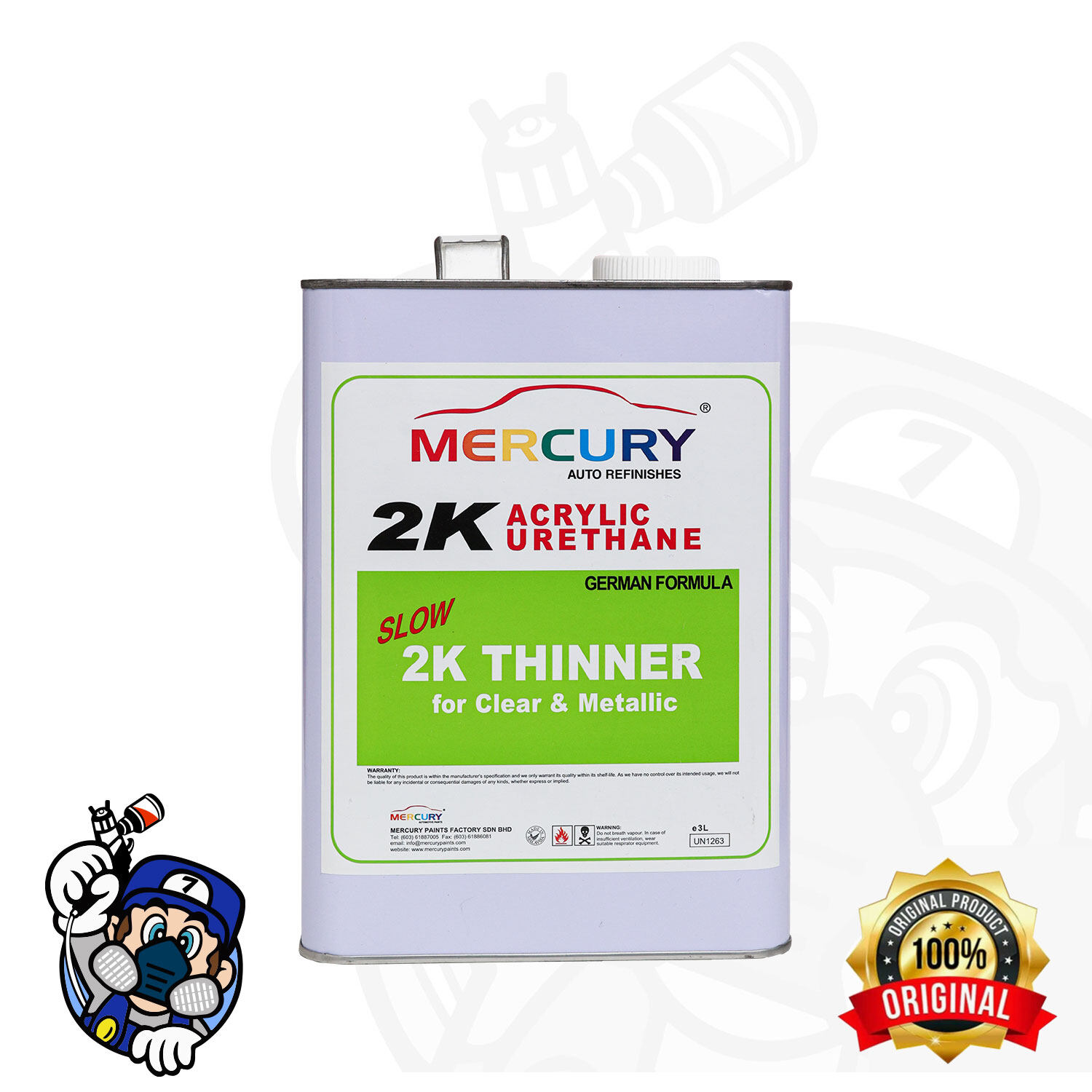 MERCURY 2K Acrylic Urethane Thinner Slow Dry (3L) | Lazada