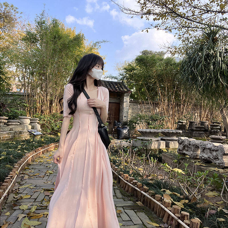 COCONI ชุดเดรสลูกไม้เซ็กซี่สำหรับผู้หญิงสไตล์เกาหลีเปิดไหล่สั้นเข้ารูป ...