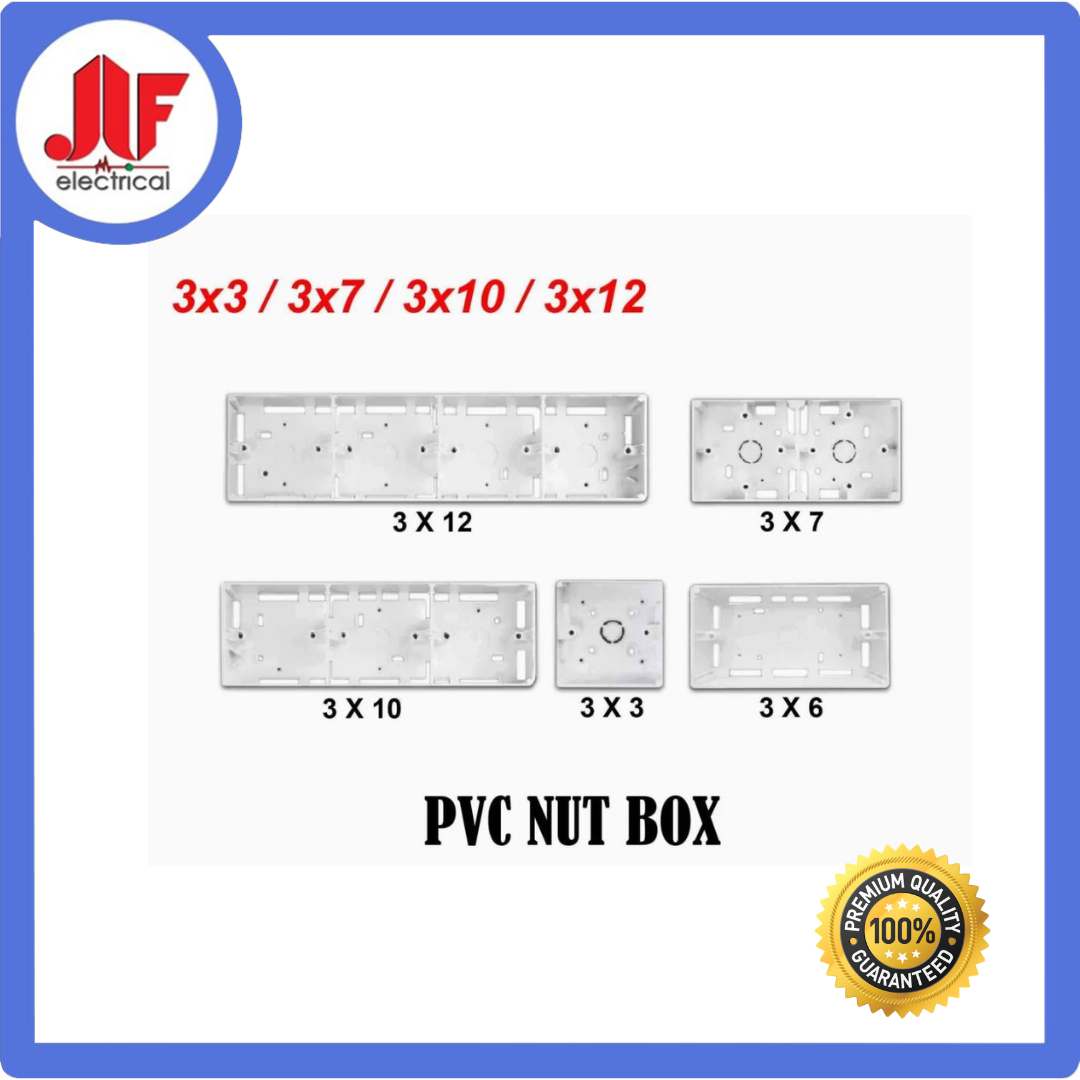 PVC NUT BOX SURFACE TYPE 3X3 / 3X6 / 3X7 / 3X10 / 3 X12 | Lazada