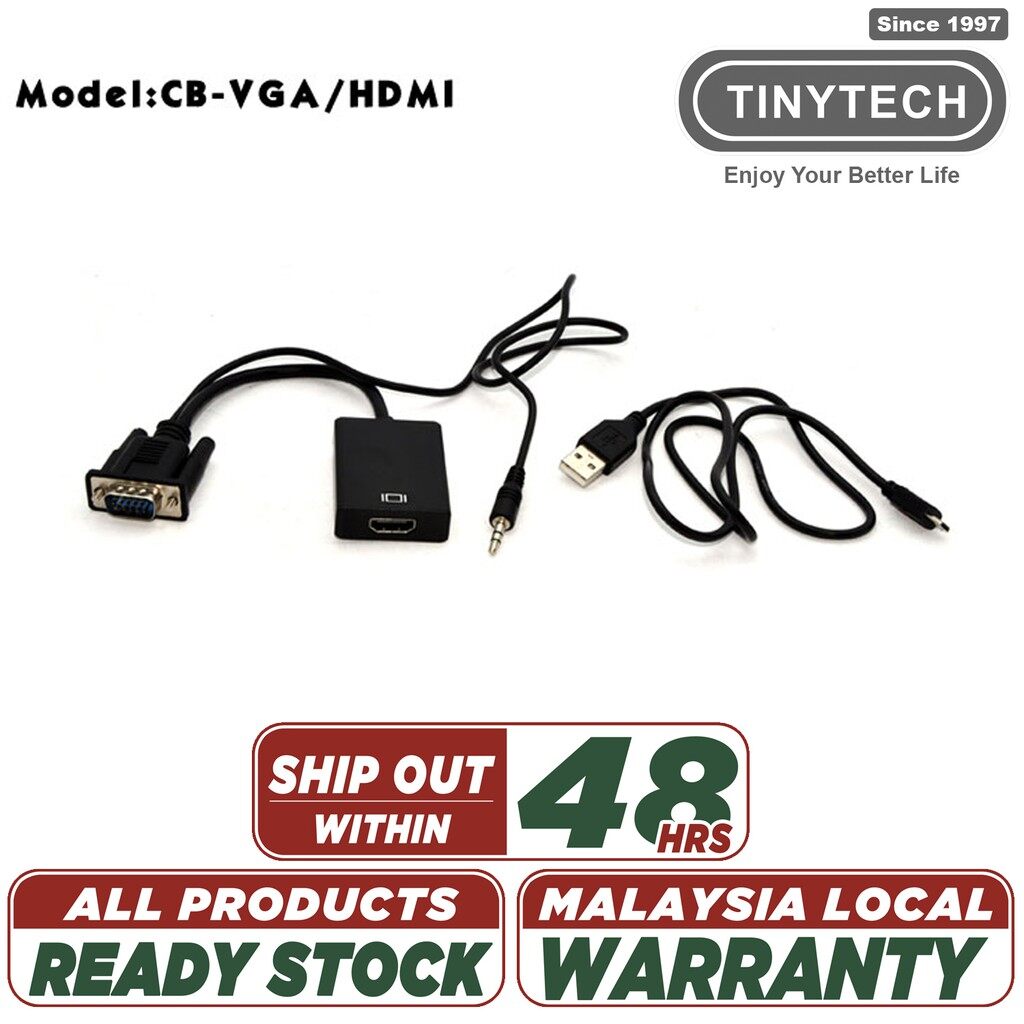 TINYTECH CB-VGA/HDMI VGA Male to HDMI Female with Audio + Micro USB ...