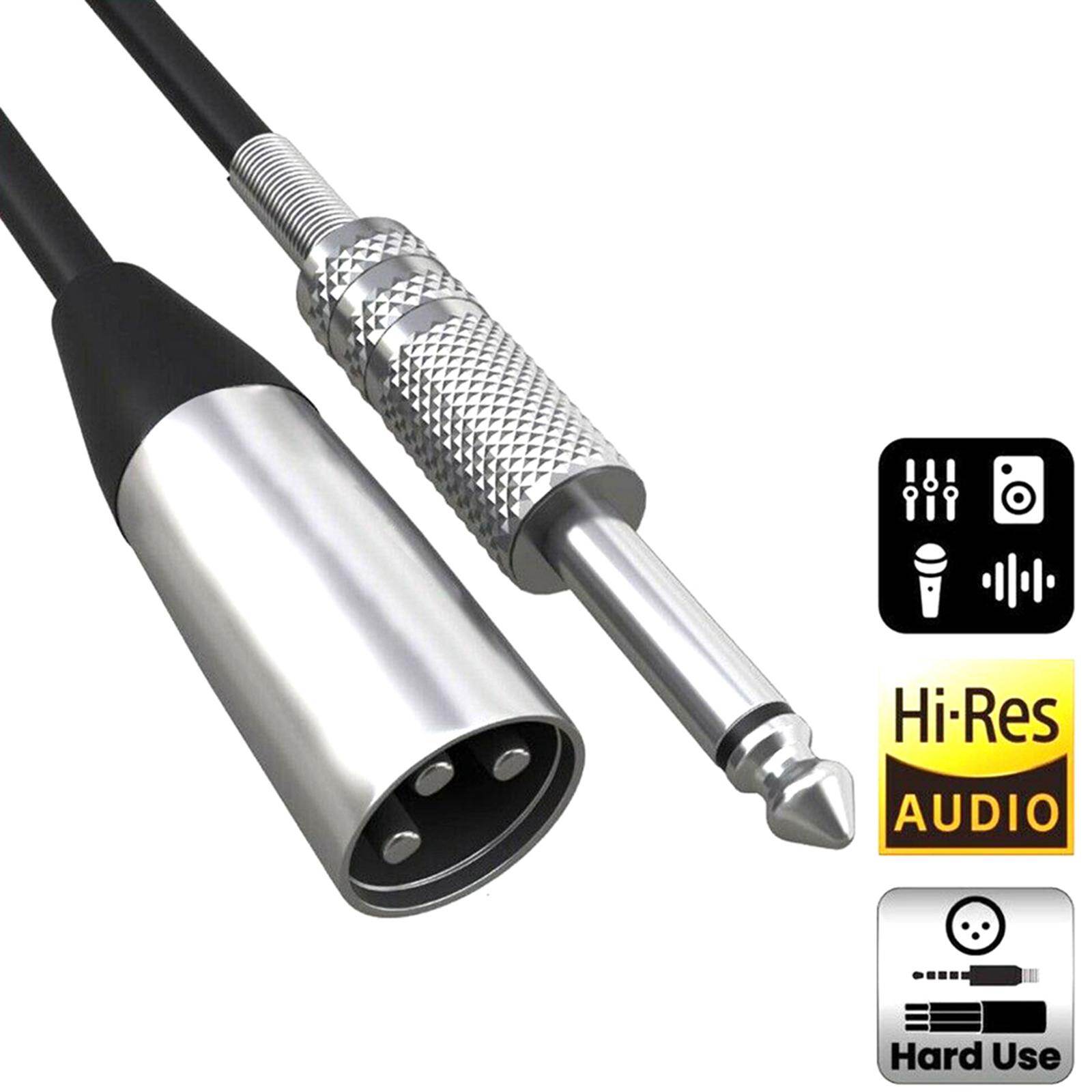 BNAUDIO Mono Male (1/4นิ้ว) 6.35มม. ถึง XLR Male Plug Cable Shielded ...