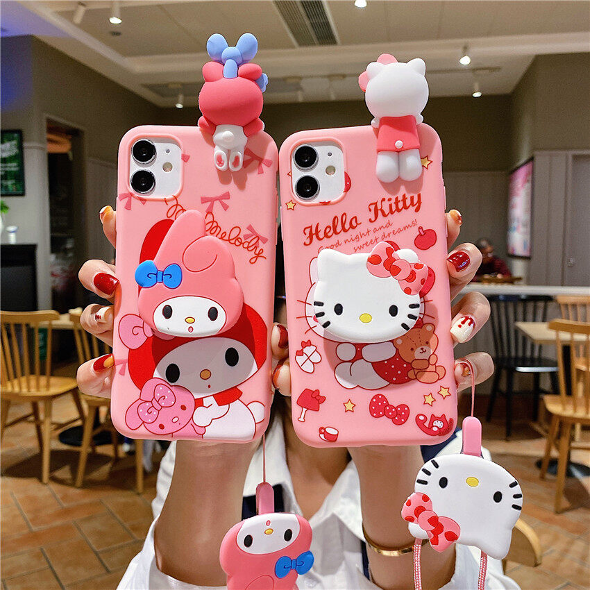 น่ารักการ์ตูน3D Hello Kitty Melody สำหรับ Samsung Galaxy A6 2018 A7 ...