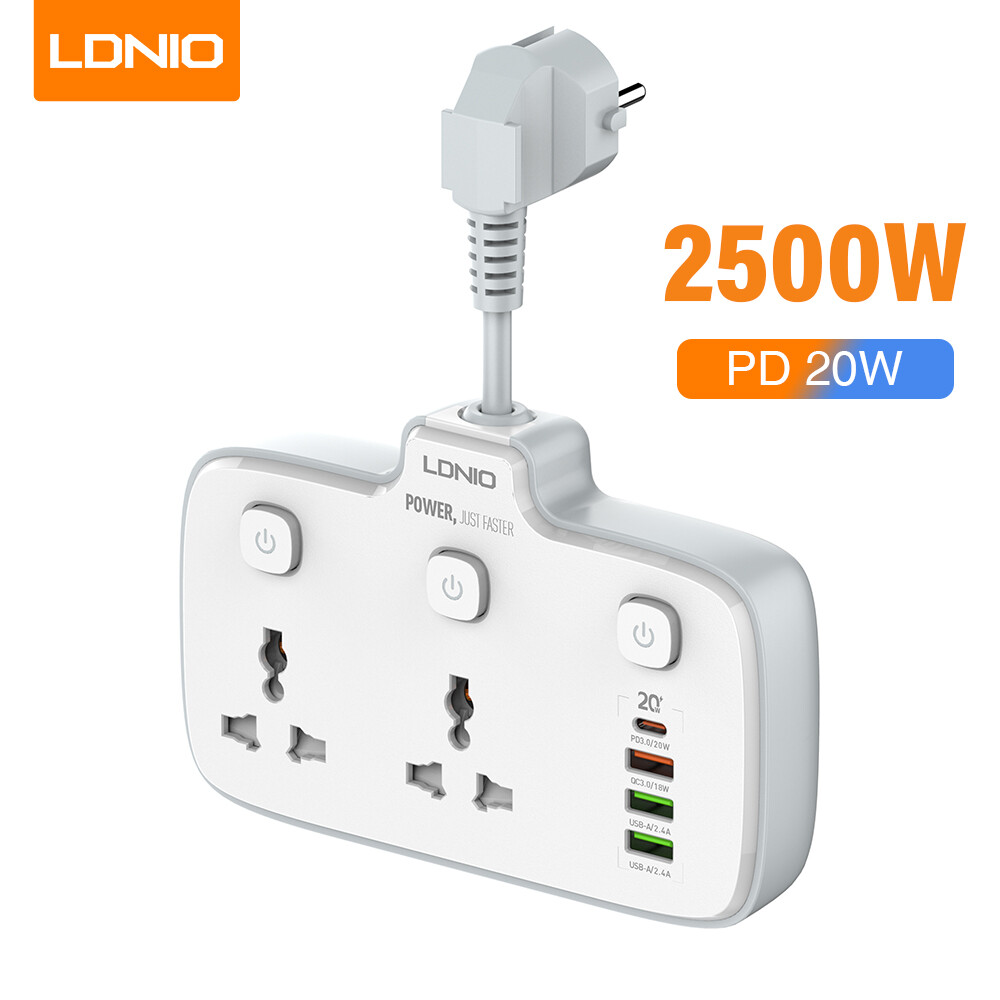 LDNIO 3Port Power Extension Cord With 3 USB Extension Socket Uk/ue/us ...