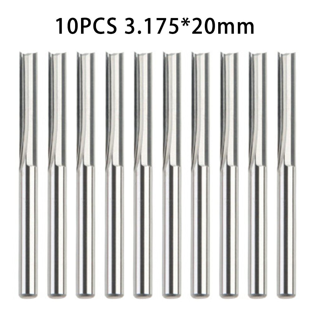 10PCS Straight Slot MDF Cutting Wood Working CNC Router Bits Engraving ...