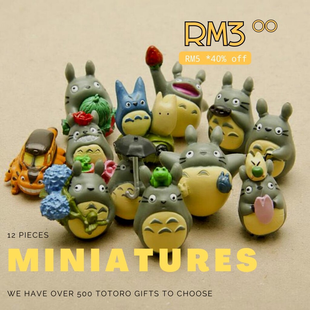 [READY STOCK] TOTORO MINIATURE FOR TERRARIUM COLLECTION GIFT | Lazada