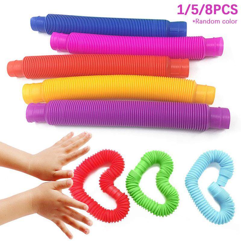 Stress Relief Fidget Pop Tube Toys Sensory Plastic Stretch Pipe ...