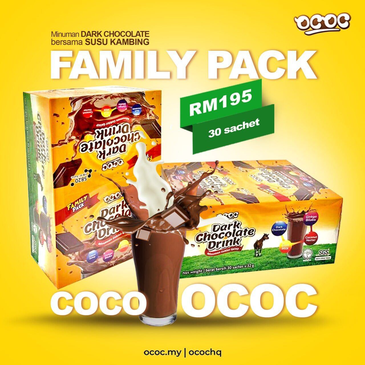 💥READY STOCK💥Minuman OCOC Dark Chocolate (Pek Family) | Lazada