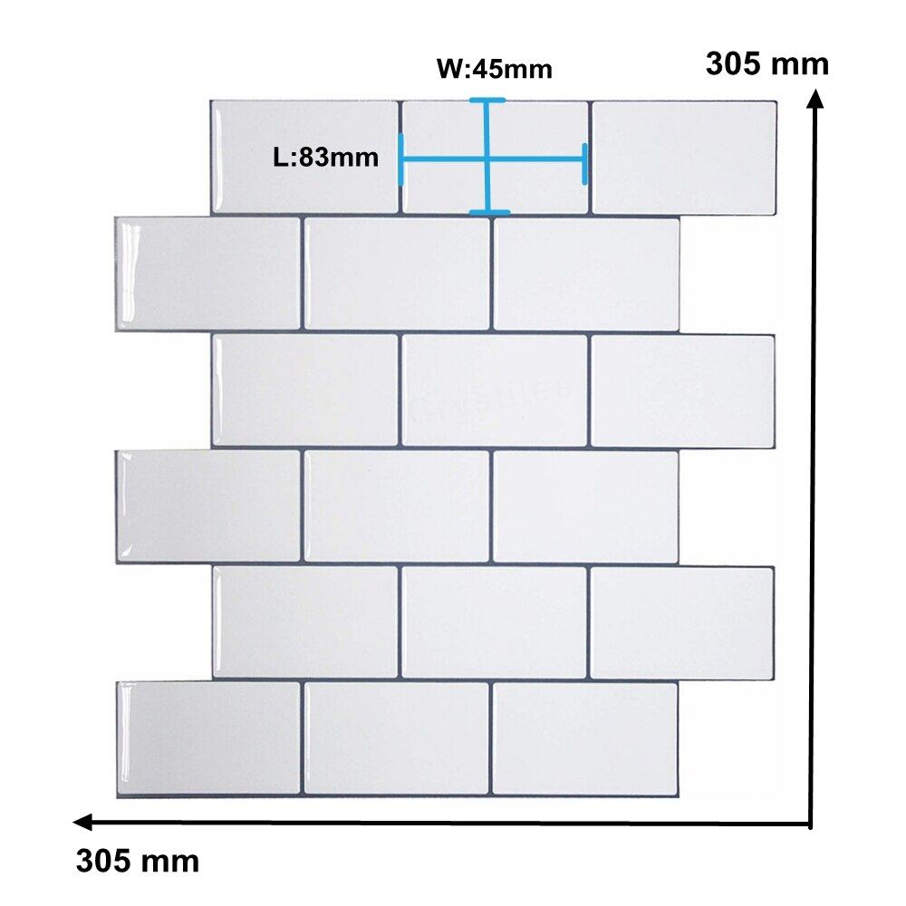 White Subway Tiles Peel and Stick Premium Wall Tiles Stick on Tiles ...
