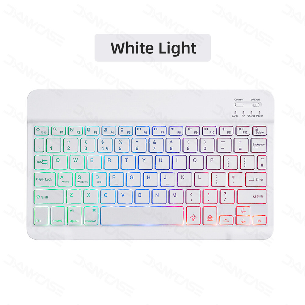 RGB Backlit Keyboard For Tablet iPad Phone PC Bluetooth-compatible ...