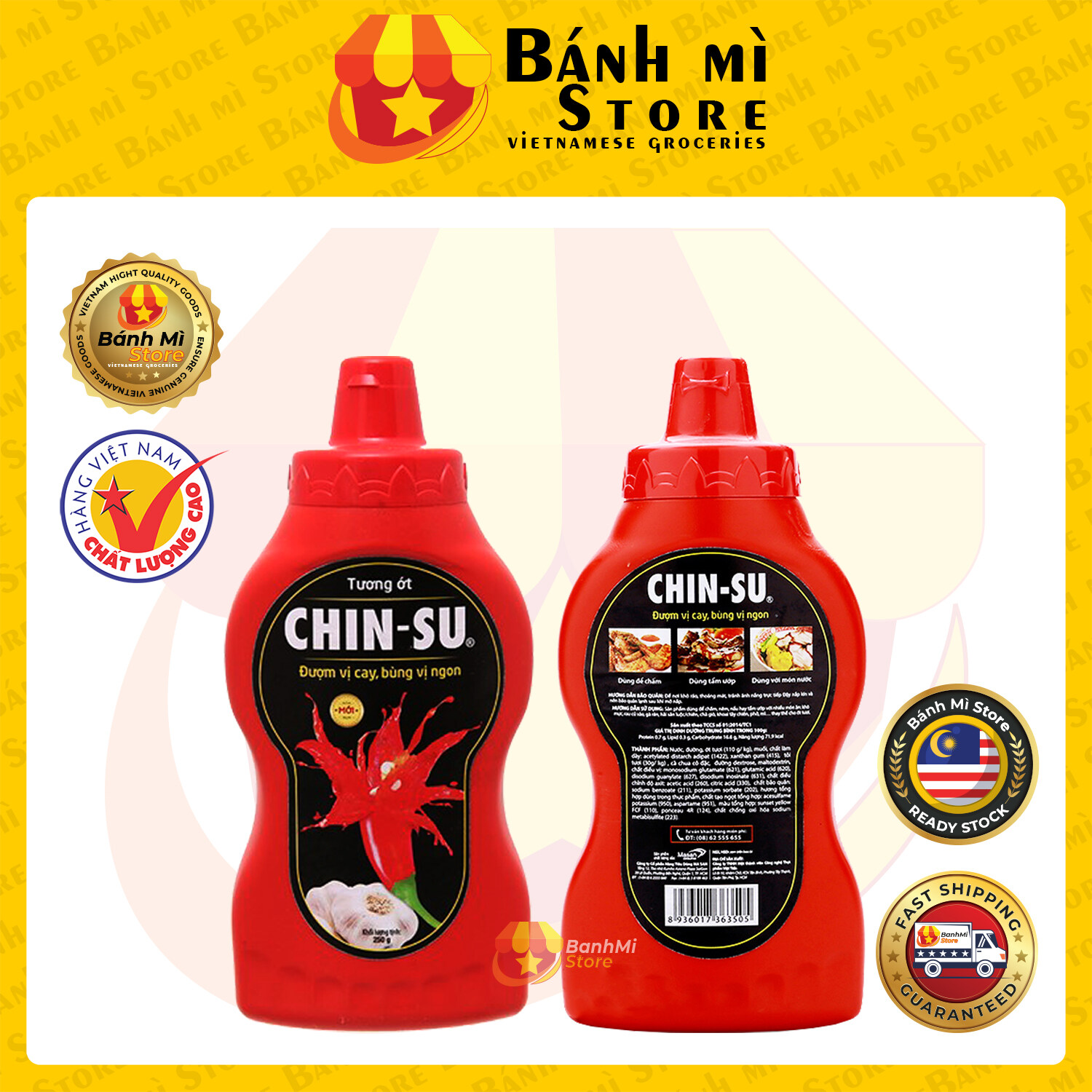 CHIN-SU TUONG OT 🇻🇳 | VIETNAM CHILI SAUCE CHIN-SU | 越南金苏蒜辣椒酱 250g | Lazada