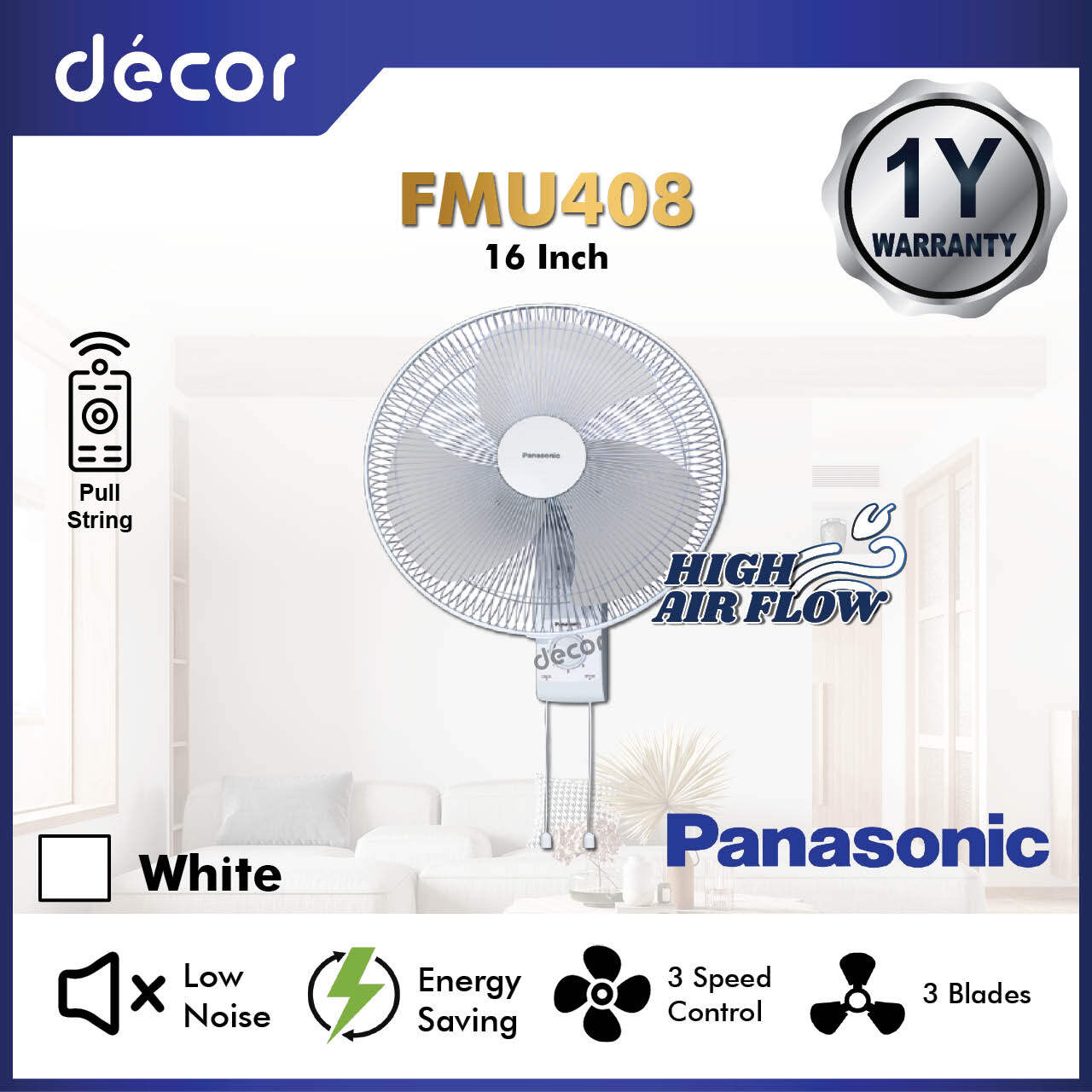 KDK Fan KDK KU408YG KC4GR DEKA WF68 DWF6R PANASONIC FMU408 FMU44R WIN ...