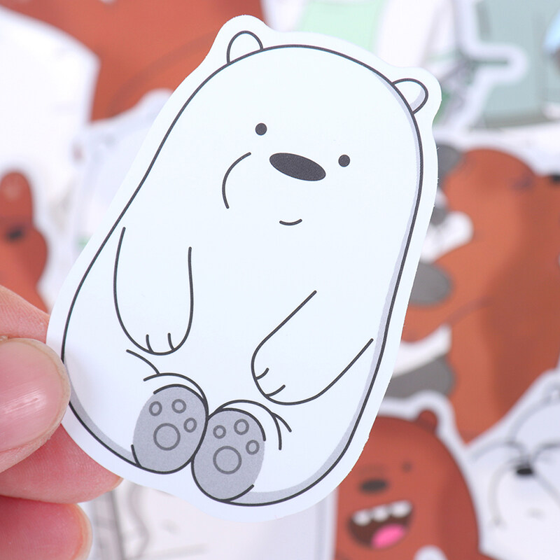 BAIK 36Pcs We Bare Bears Skateboard Stickers Vinyl Laptop Luggage Phone ...