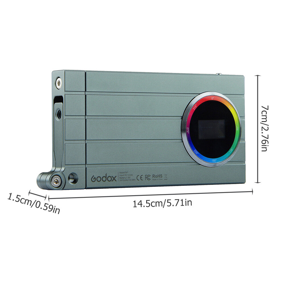 Godox M1 Mini RGB LED Light Full Color Video Lamp 13W 2500~8500K Color ...