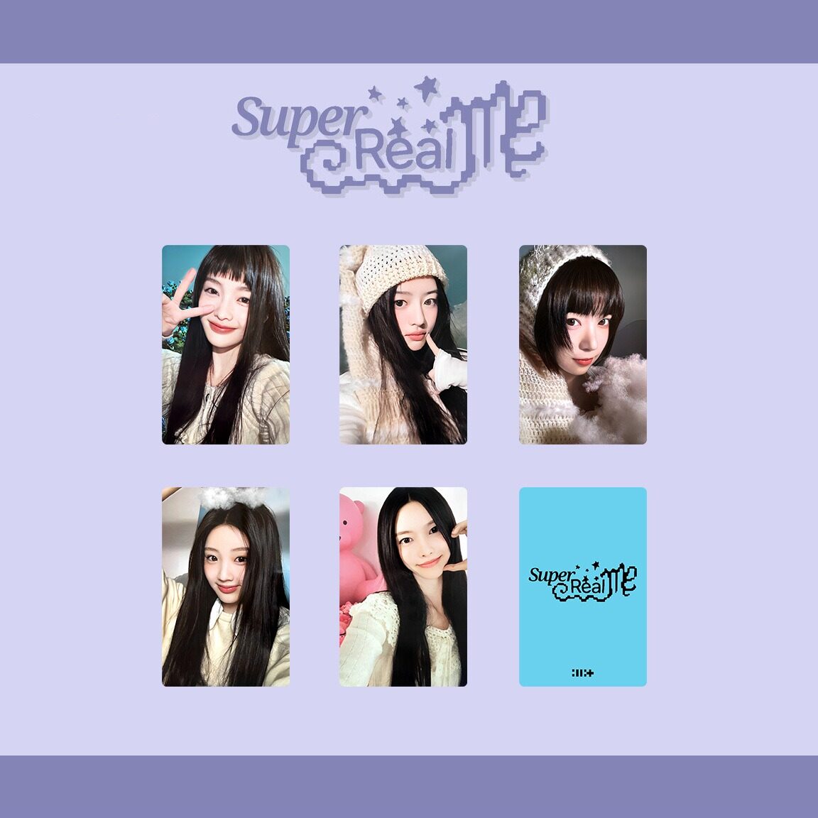 ILLIT Album Super Real Me PhotoCards Kpop HYBE Yunah Minju Moka Wonhee Iroha Photo Cards 5 Per ...