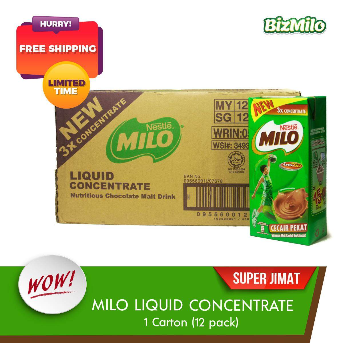 Milo Liquid Concentrate 1 Carton (12x1L) | Lazada