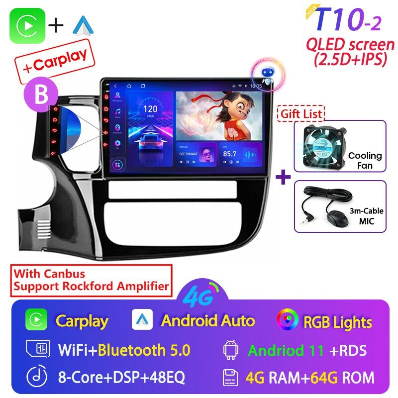 Srnubi For Mitsubishi Outlander 3 GF0W GG0W 2012 - 2018 Andro 11 ...