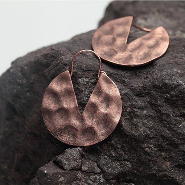 Simple Geometric Drop Earrings Retro Round Dangles Hoops Women Unique ...