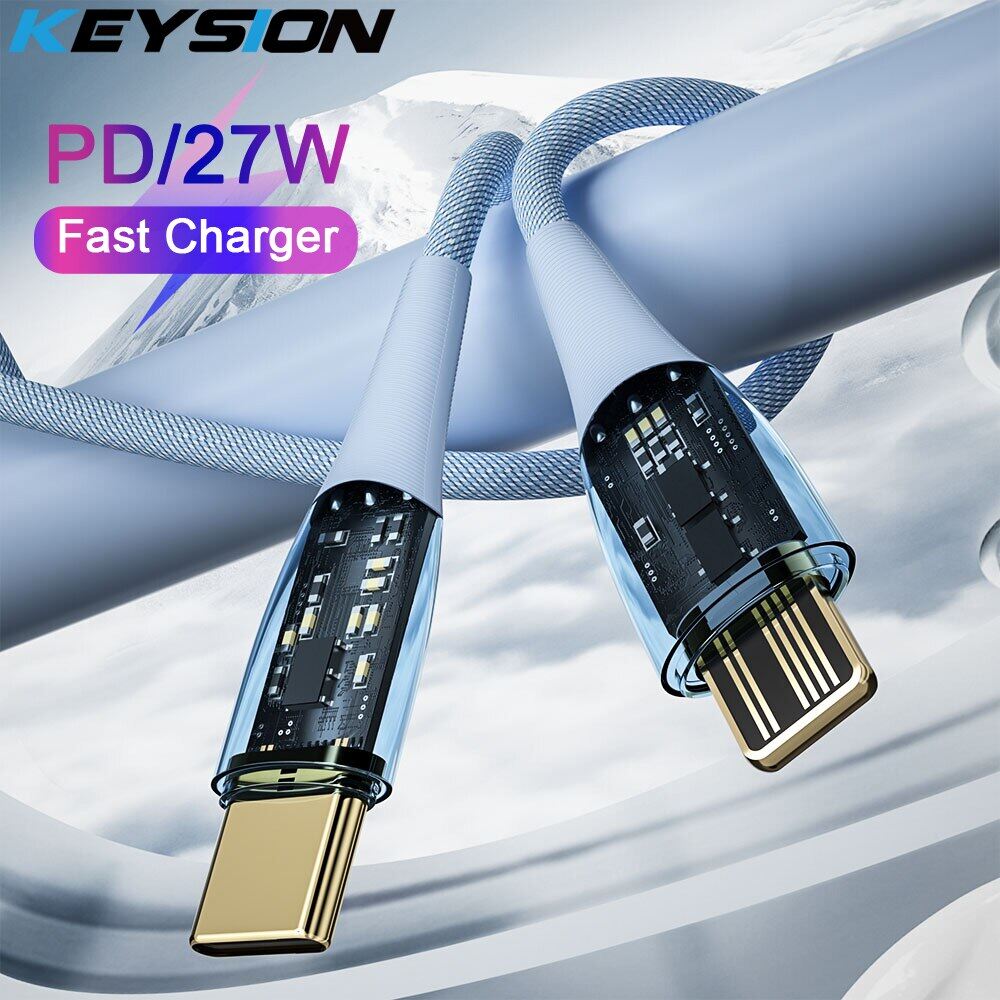 KEYSION PD 27วัตต์อย่างรวดเร็วชาร์จ USB Type C เคเบิ้ลสำหรับ iPhone 14 ...