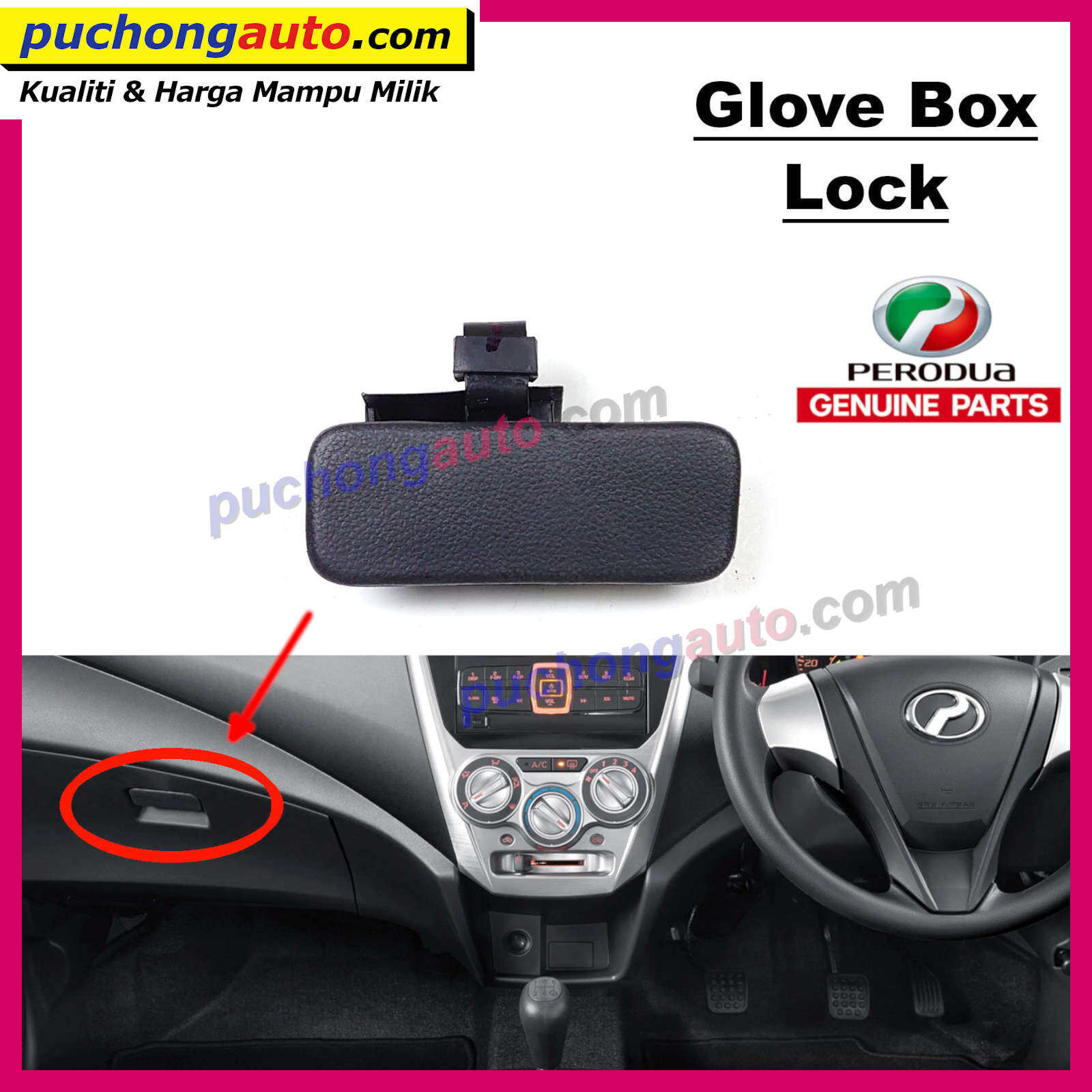 Glove Box Lock Dashboard Drawer Laci - Perodua Axia Bezza - Original Perodua | Lazada
