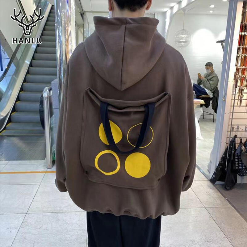 Hanlu เสื้อกันหนาวมีฮู้ดดีไซน์กระเป๋าโท้ท ผู้ชาย อินเทรนด์แบบน่ารักหล่อ ...
