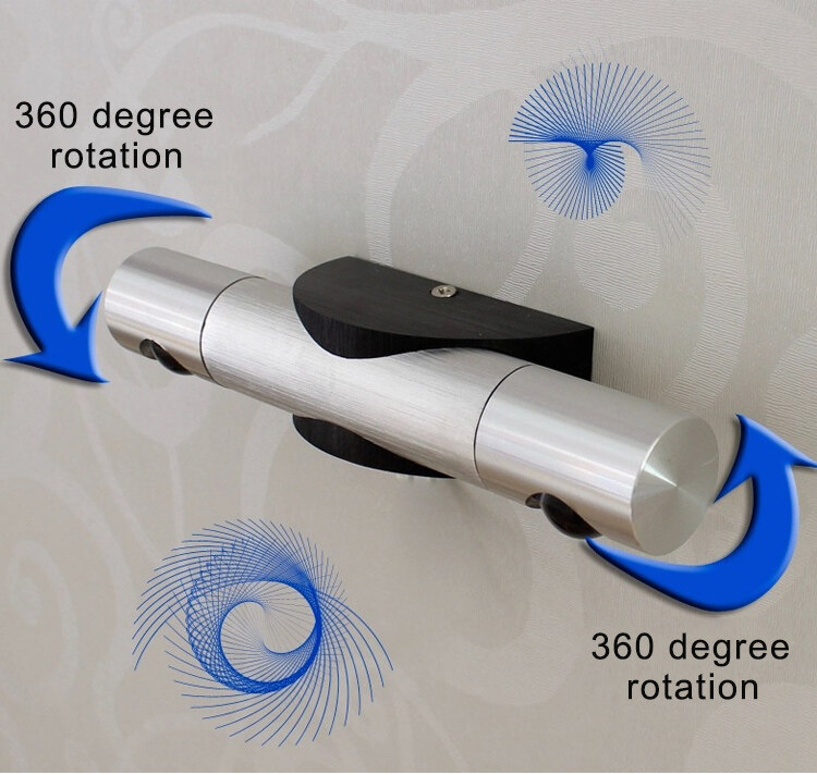NA FEN AI โคมไฟ LED หัวคู่360 ° เปิดโคมไฟติดผนังโคมไฟข้างเตียงห้องไฟตก ...