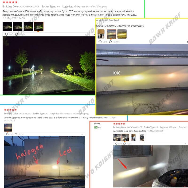 DAWNKNIGHT K4S K4C H7 H4 HB3 9005 H1 H11 4300K ไฟ Led รถ H8 HB4 9006 ...