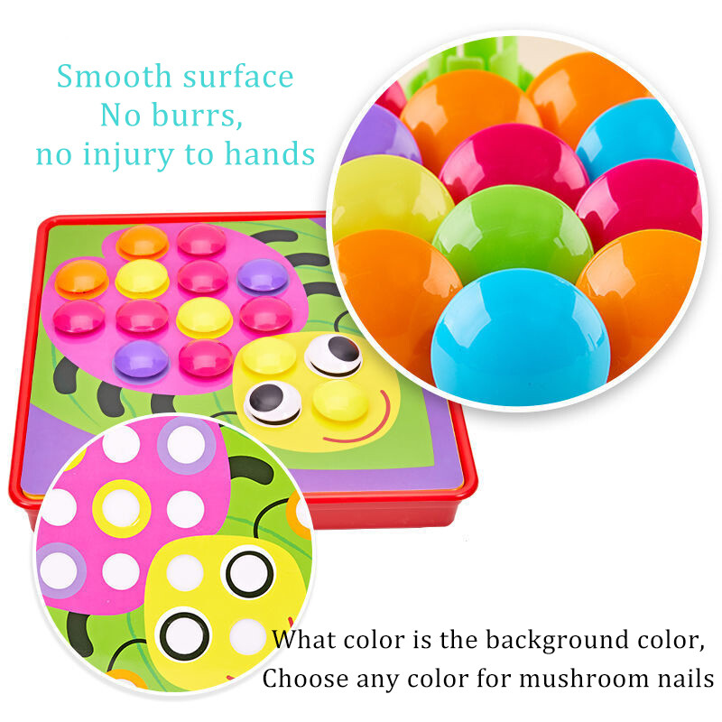 Creative Diy Mushroom Nail Toy Jigsaw Puzzle for Kindergarten Children ...