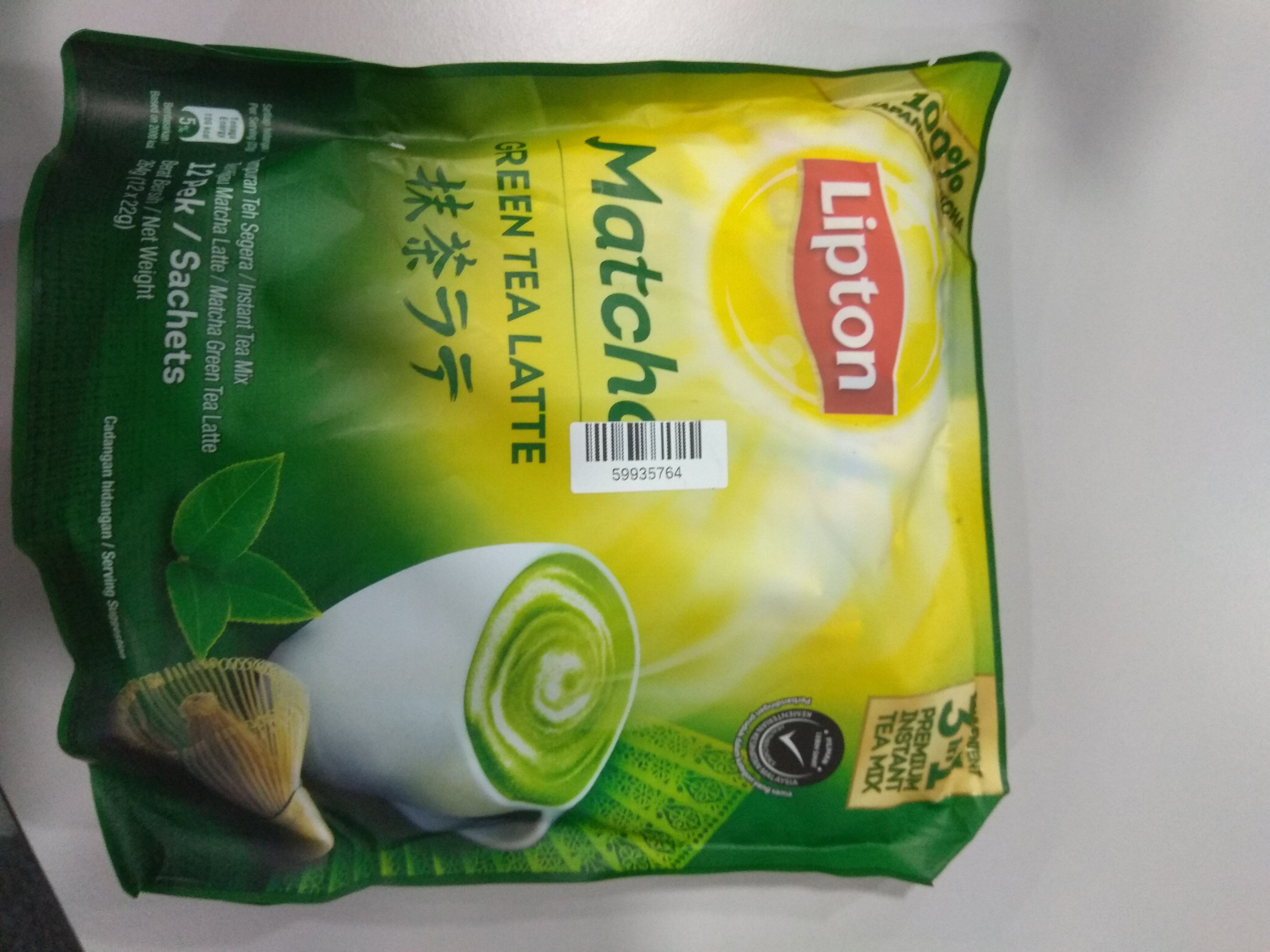 LIPTON 3 IN 1 MATCHA GREEN TEA LATTE 264g(12 x 22g) | Lazada