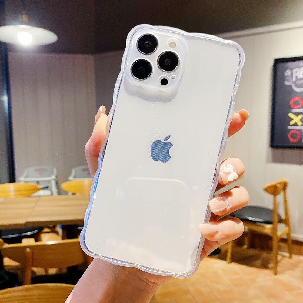 หยักชายแดนล้างกรณีโทรศัพท์สำหรับ IPhone 11 12 13 Pro Max C Oque F Unda น่ารักกันกระแทกปกคลุม ...