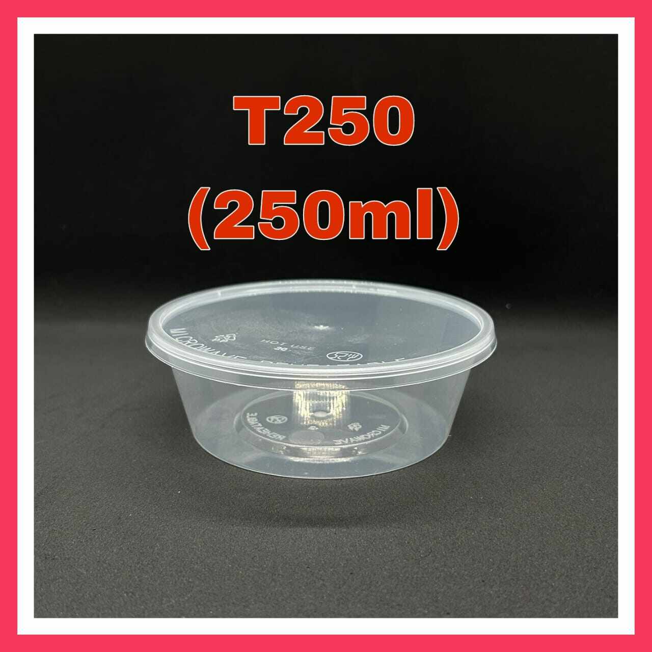 Round Container T250 , 250ML Container With LID (50Pics+-) | Lazada