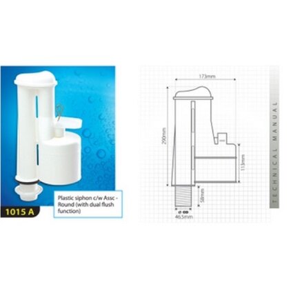 Toilet Low High Level Cistern Outlet Valve Round or Square Syphon ...