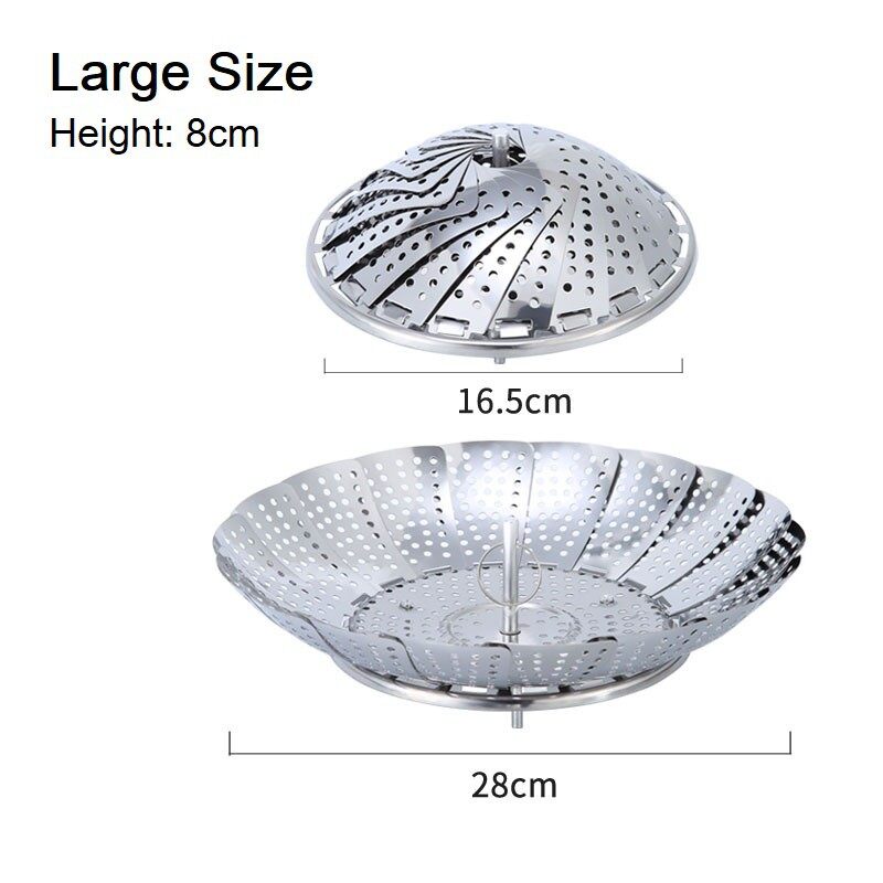 Stainless Steel Foldable Steamer Steaming Plate Food Fruit Vegetable ...