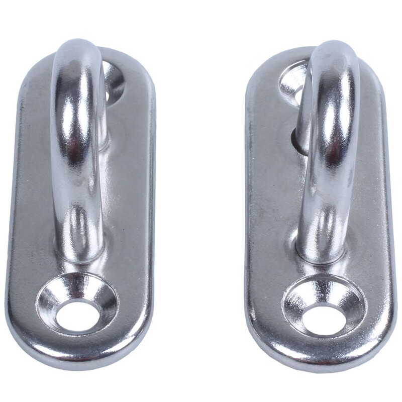 4pcs 5mm 304 Stainless Steel Oblong Pad Eye Plate Staple Ring Hook ...