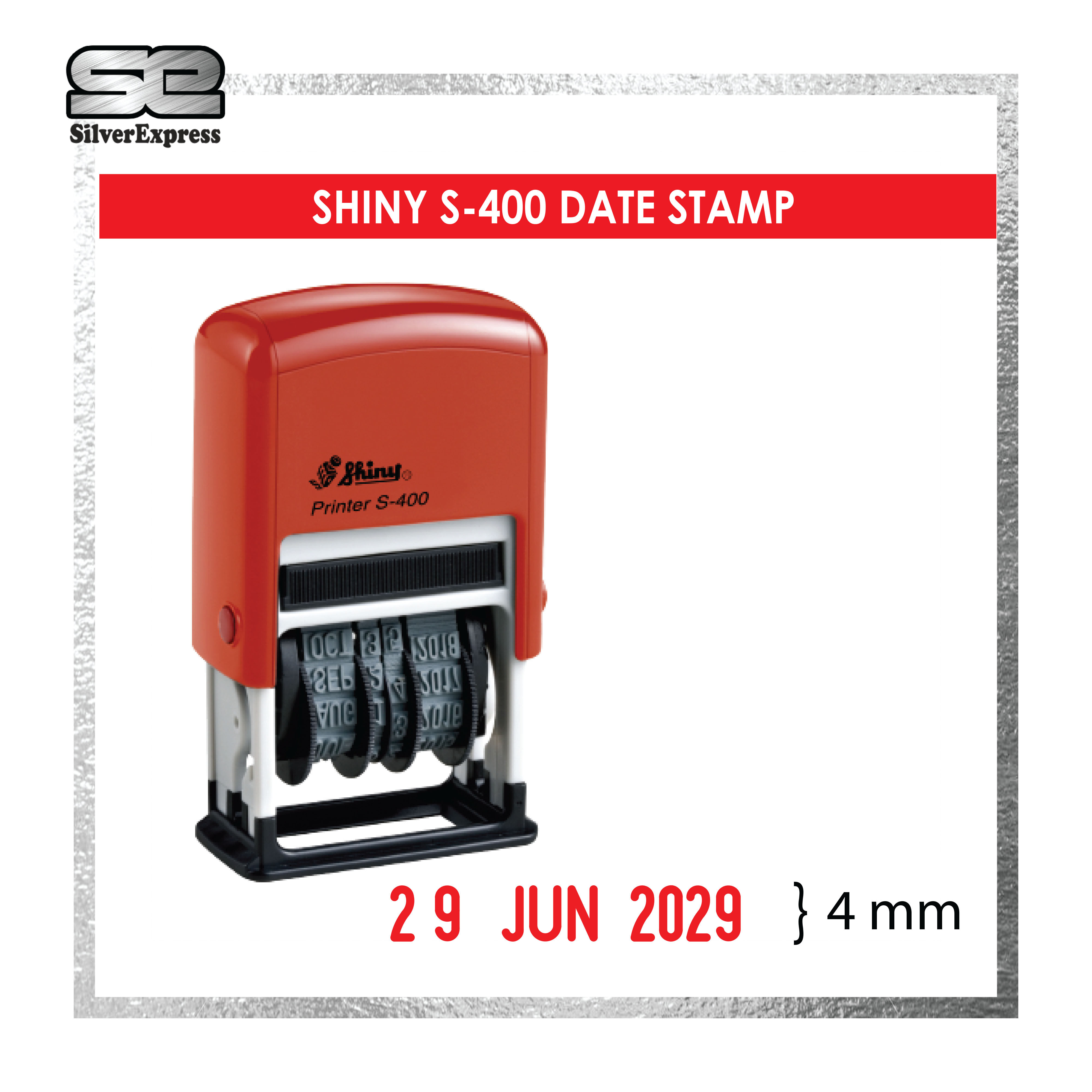 SHINY S-400 SELF-INKING DATER STAMP / DATE STAMP / SELF-INKING / RUBBER STAMP / 4MM DATE STAMP ...