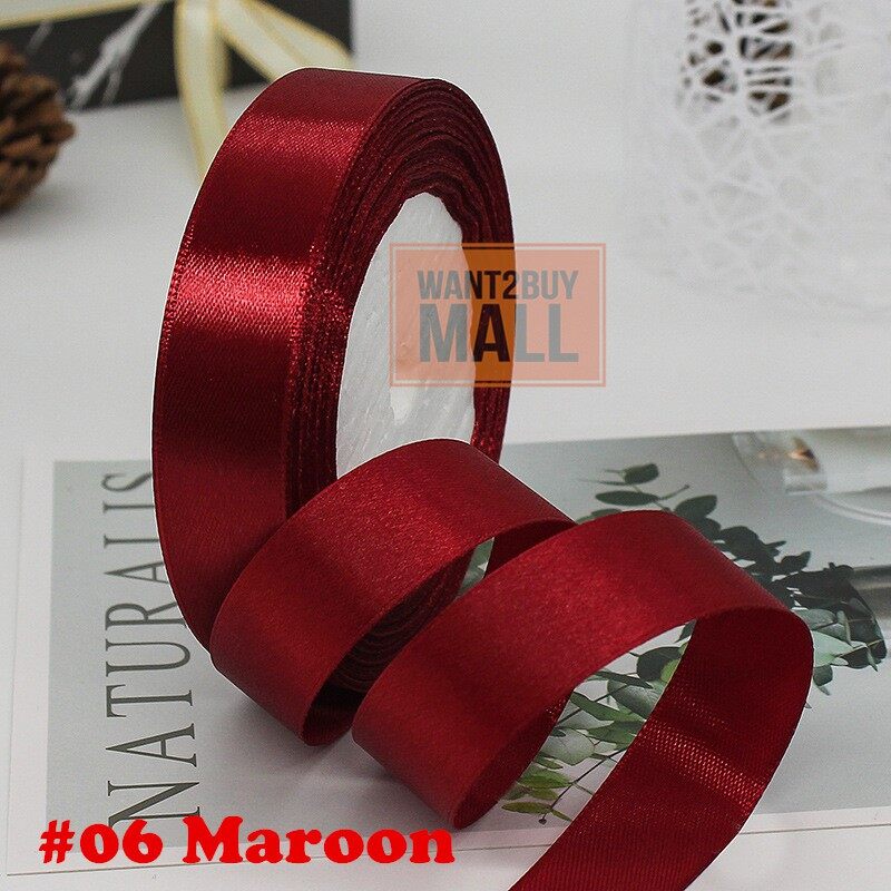 🇲🇾 2CM (22M) DIY Bow Craft Satin Ribbon Flower Wrapping Webbing ...