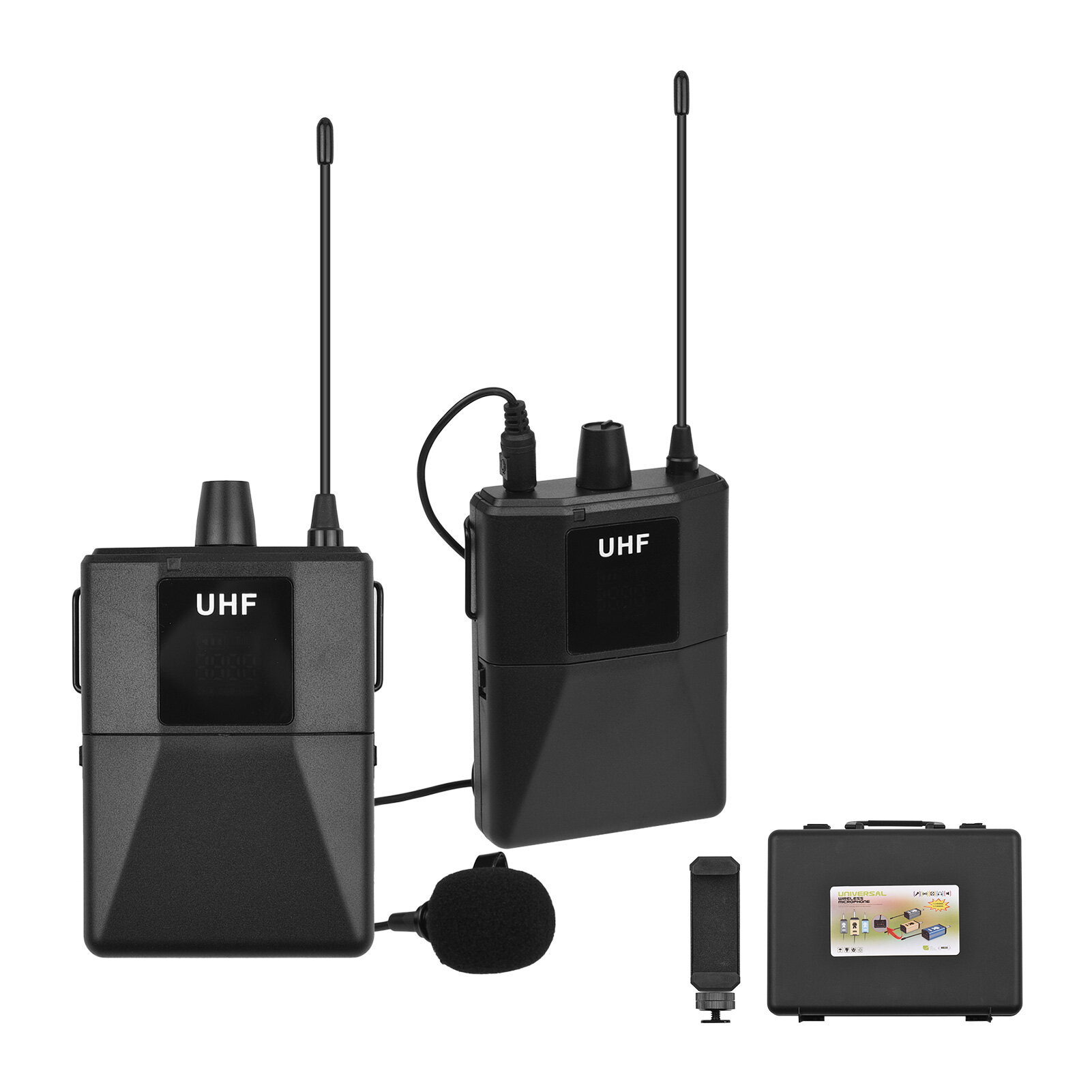 Ammoon UHF ไร้สายไมโครโฟนระบบ Body-Pack Lavalier รีซีฟเวอร์ไมโครโฟนไร้ ...