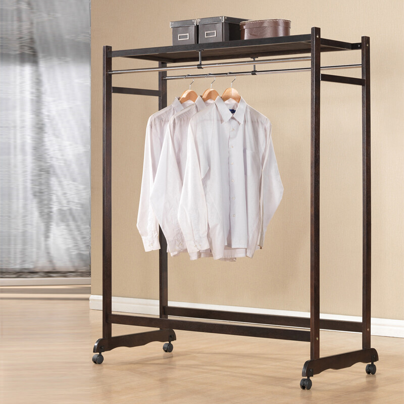 LOFT Design 1516 Big Size Solid Wood Garment Rack With Shelf Storage ...