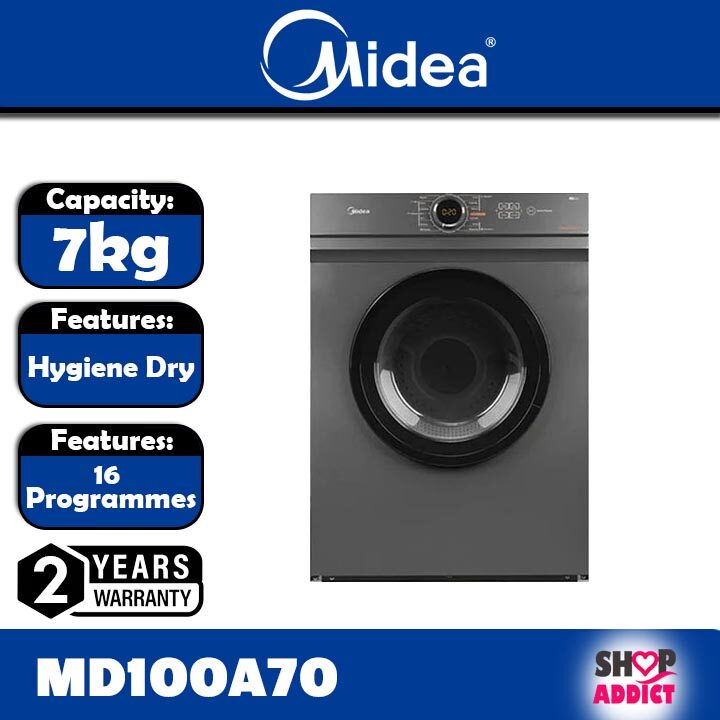 Midea Dryer 7kg MD100A70 with Anti Crease & Hygiene Dry | Lazada
