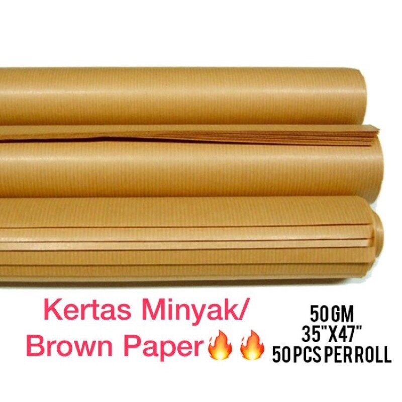 Brown Paper 50’s(35”x47”)/Kertas Minyak/Kertas Balut/Kertas Packing ...