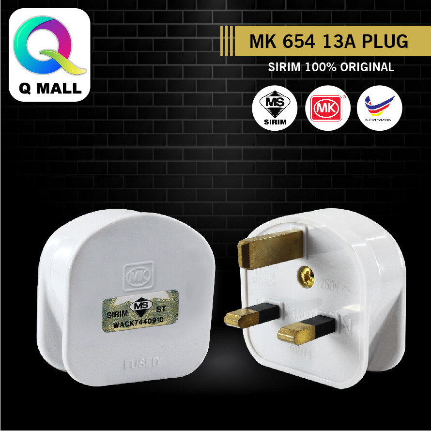 Q MALL Heavy Duty PLUG 3 Pin MK 654 13A Plug Top Fuse / KEPALA PLUG ...