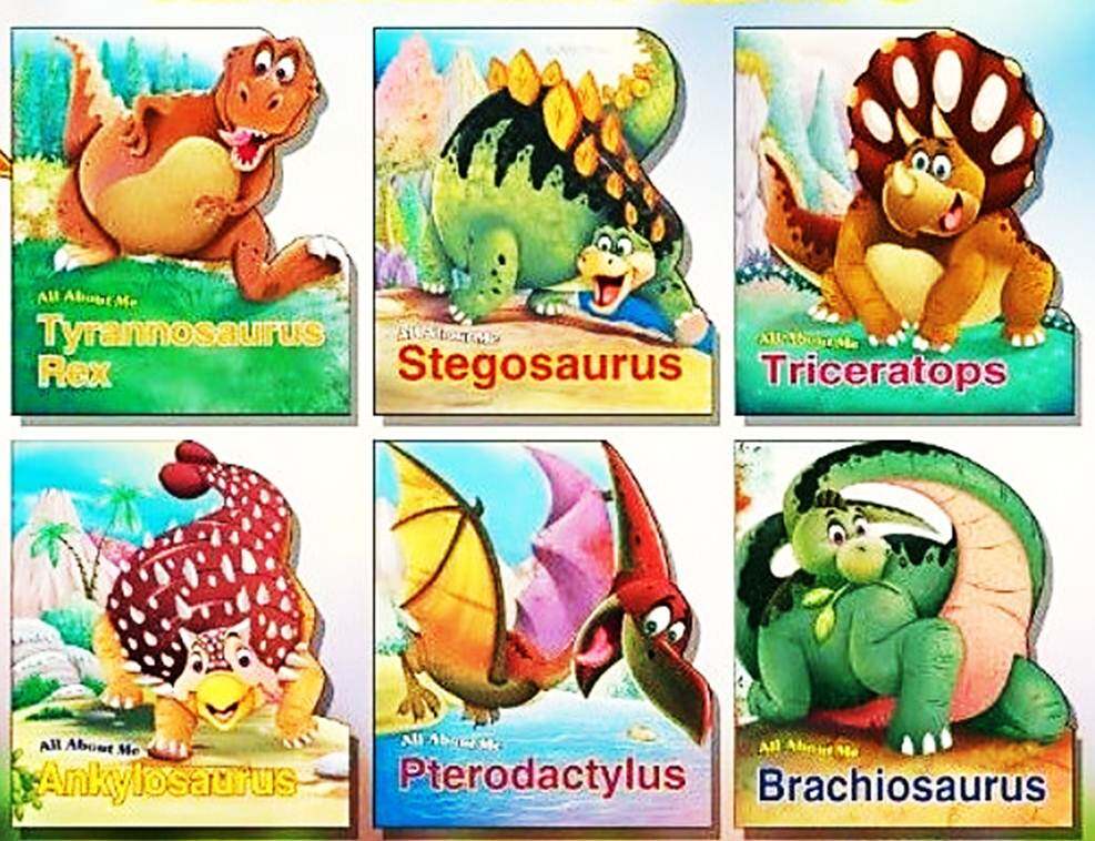 6 title Kids book All About Me Dinosaur fact T-Rex Stegosaurus ...