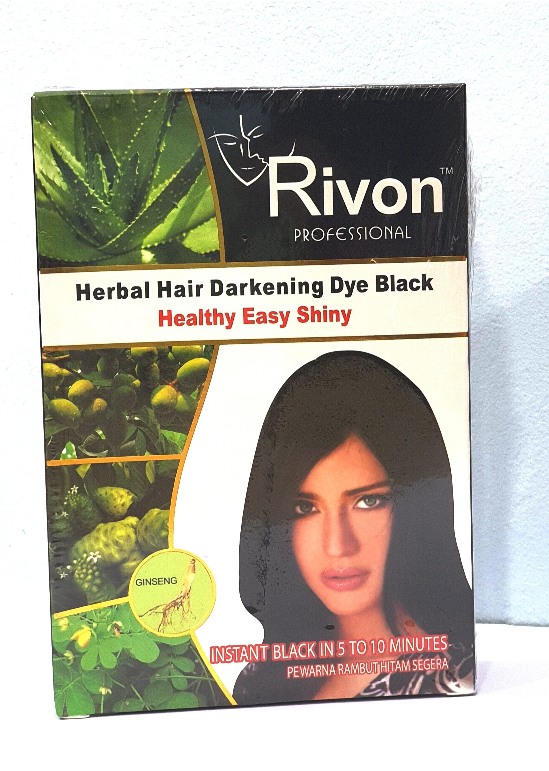 RIVON HERBAL HAIR DARKENING DYE BLACK ( 28ML X 2 SACHETS) | Lazada