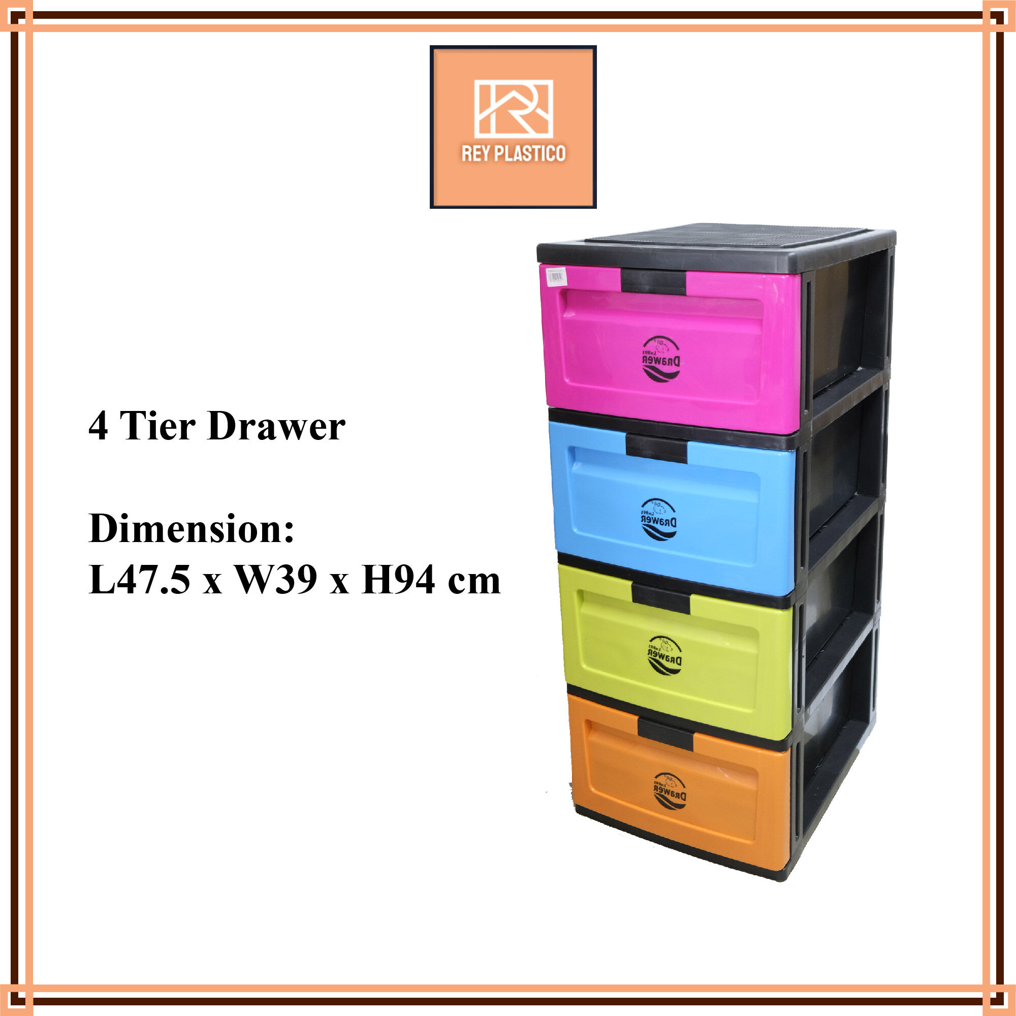 LH 3 Tier 4 Tier 5 Tier Plastic Drawer Storage Cabinets /Plastic Drawer ...