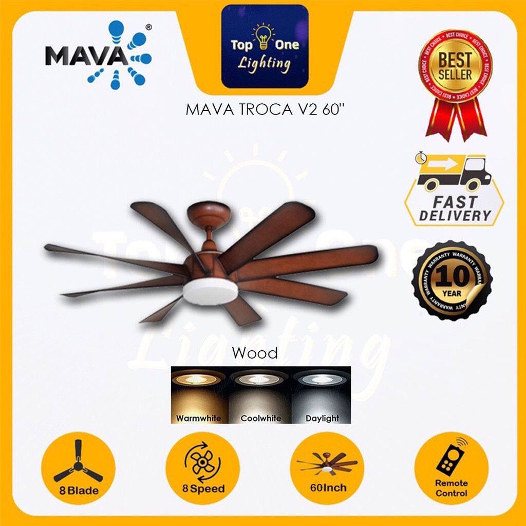 Mava 60" Troca / Ecoluxe 60" 878 / DC Motor 5 Speed 8 Blades Ceiling ...